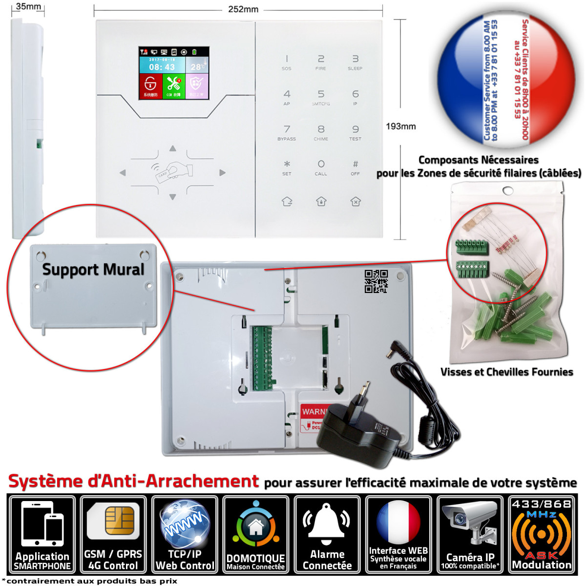 Système Alarme Surveillance Sécurité Connecté Meian FOCUS ST-VGT ...